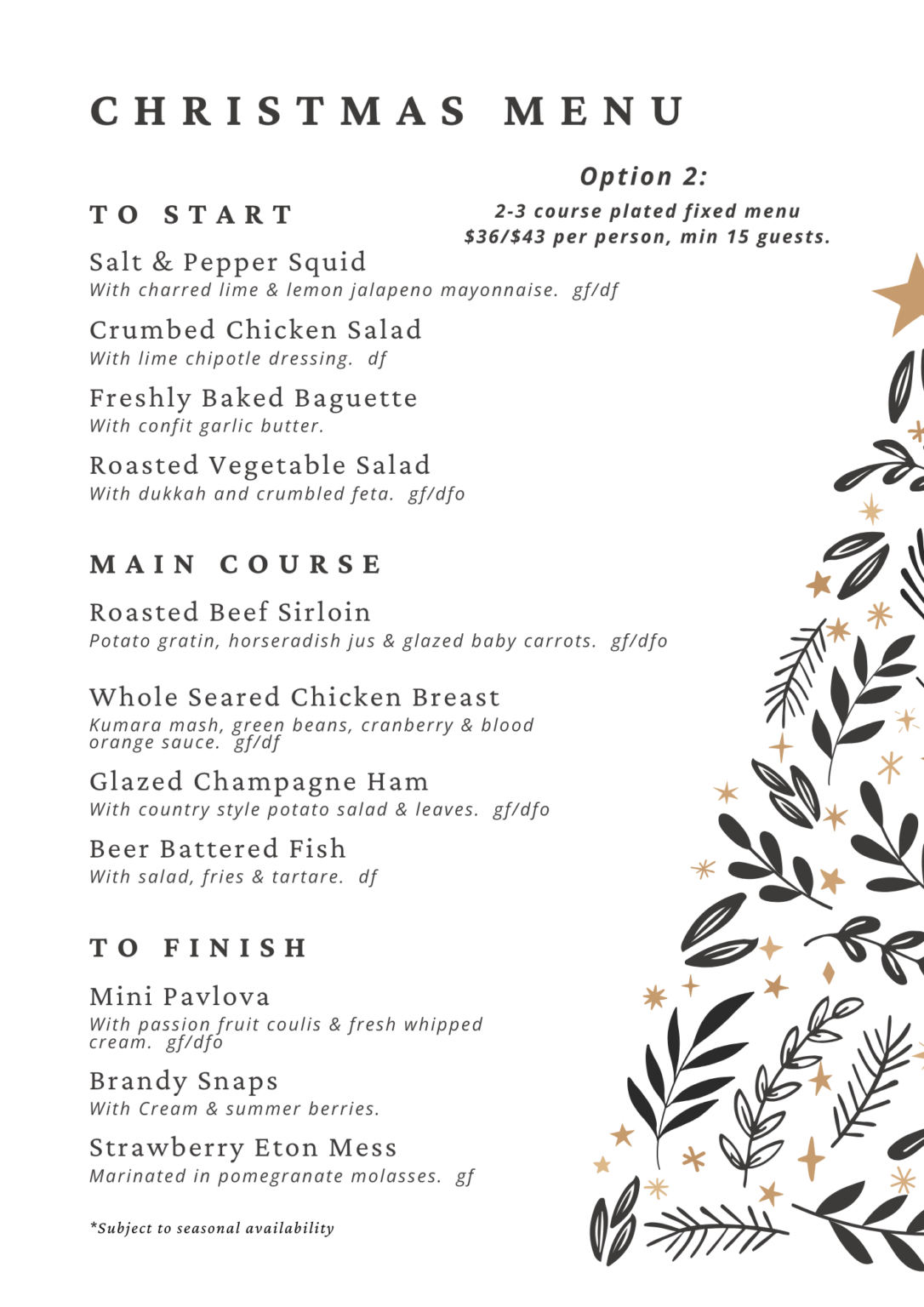 Menu - The Brickworks Restaurant - Cashmere / Christchurch